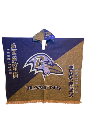 Poncho Baltimore Ravens Fans -Inspired Fleece Poncho | Cozy Oversized ...
