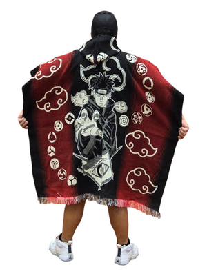 Poncho Pain Cloud Power Anime-Inspired Fleece Poncho | Cozy Oversized ...